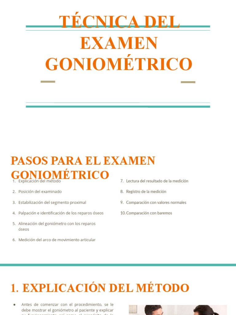 Guía paso a paso para realizar el examen goniométrico | PDF ...