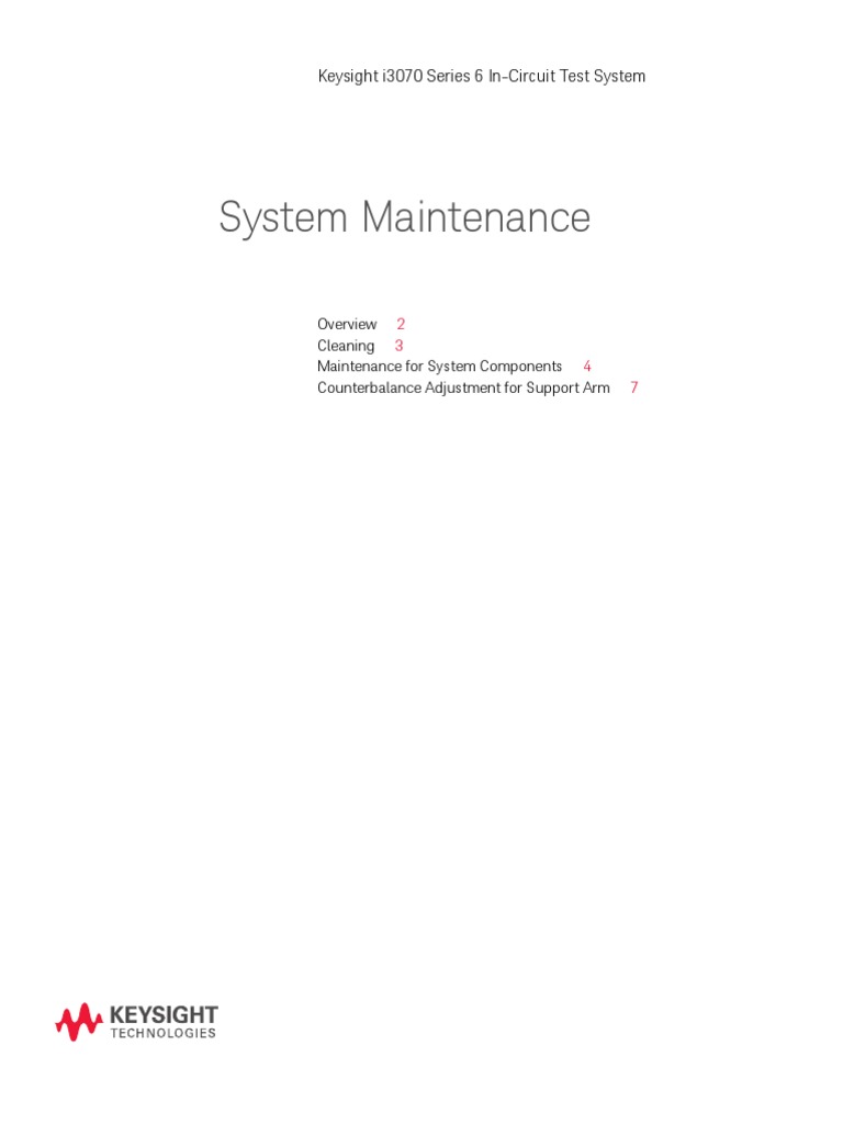 System Maintenance: Keysight I3070 Series 6 In-Circuit Test System ...