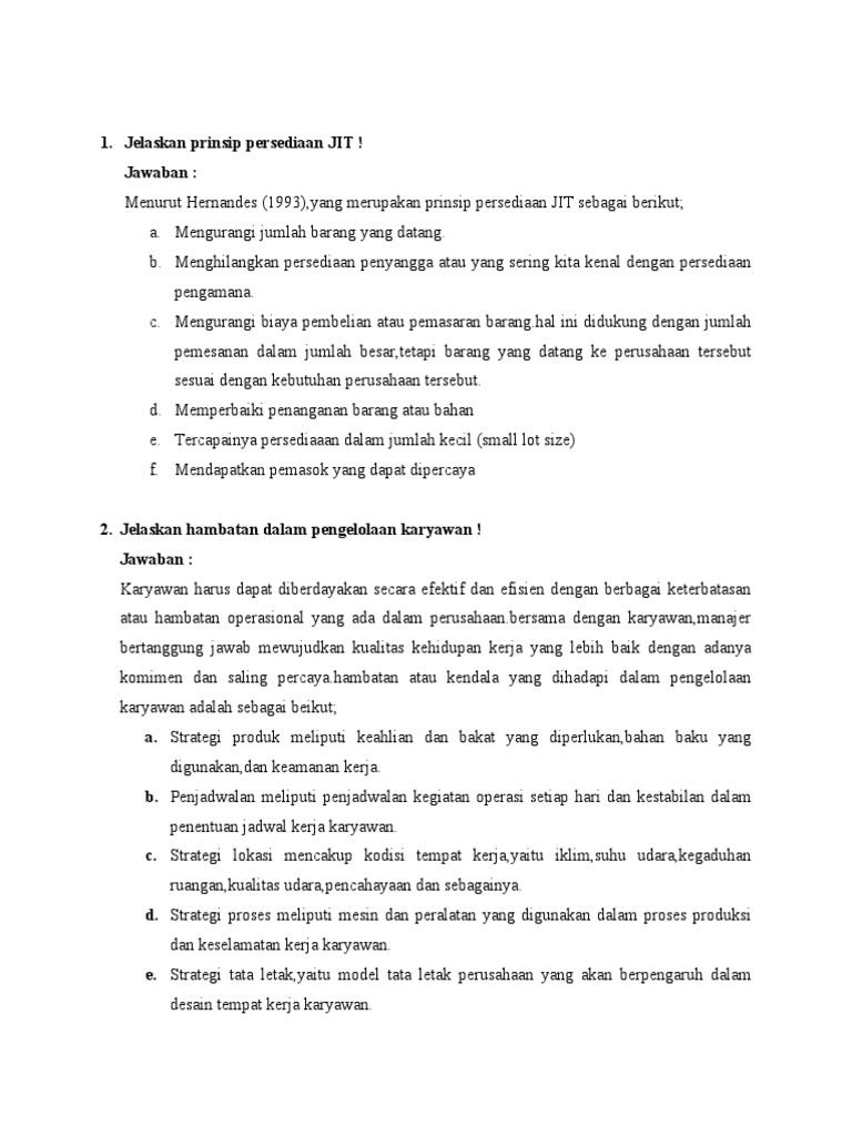 Tugas Manajemen Operasi | PDF