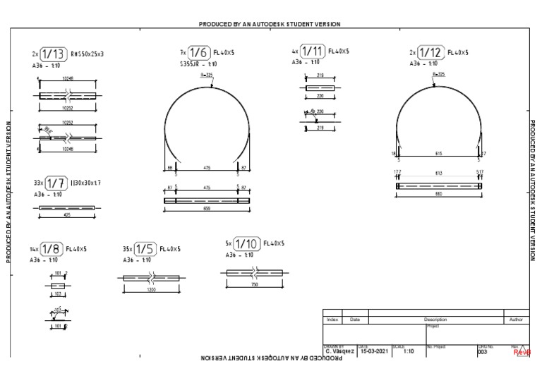 003.dwg-A3 Advance Steel | PDF