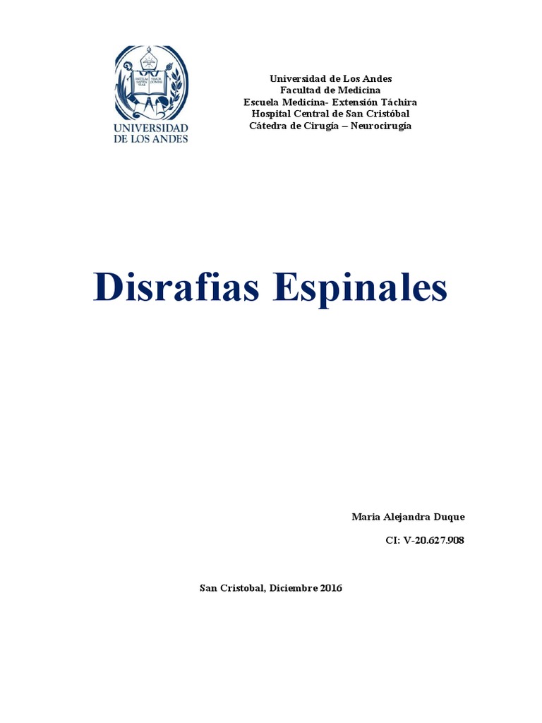 16 - Disrafias Espinales Completo | PDF | Enfermedades y trastornos ...