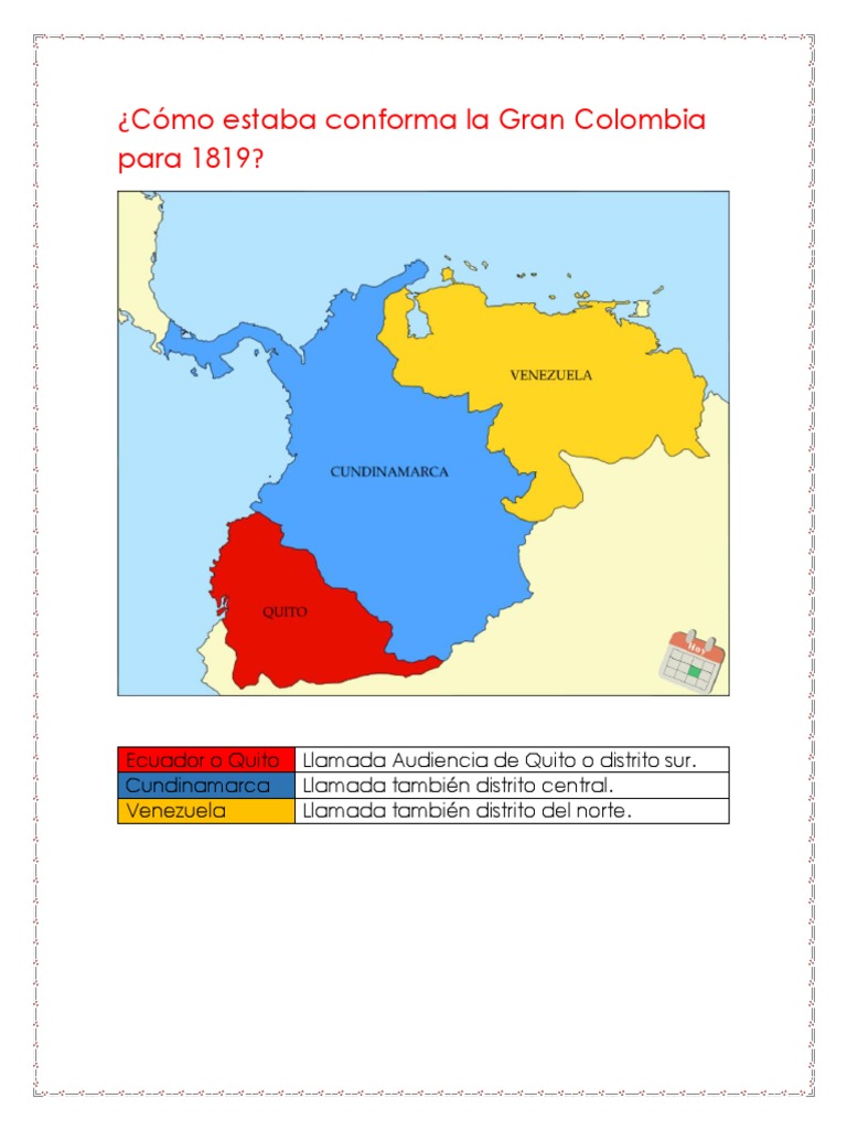 Mapa Político de la Gran Colombia 1819 | PDF