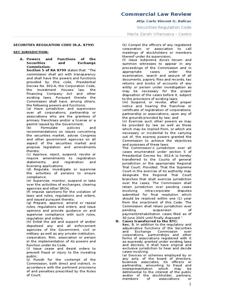 Protecting Investors Through Regulation: An Overview of the Powers and ...