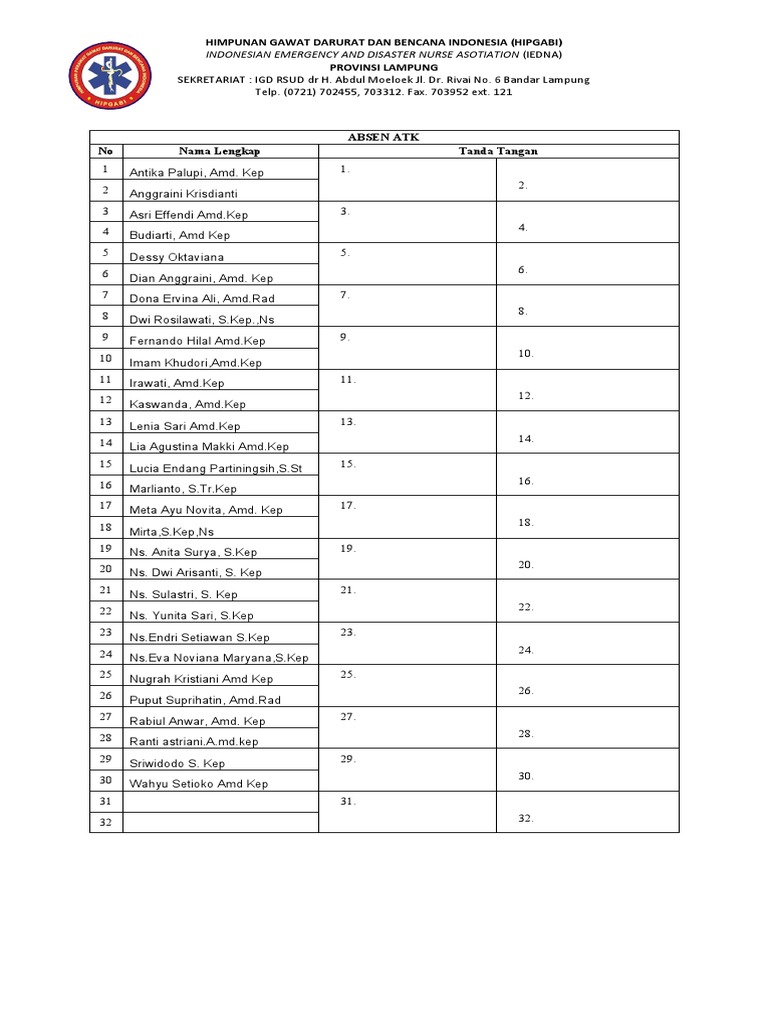 Absen Atk Peserta | PDF