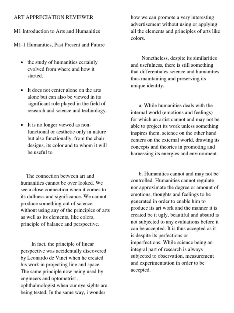 ART APPRECIATION REVIEWER-merged | PDF | Paintings | Sculpture