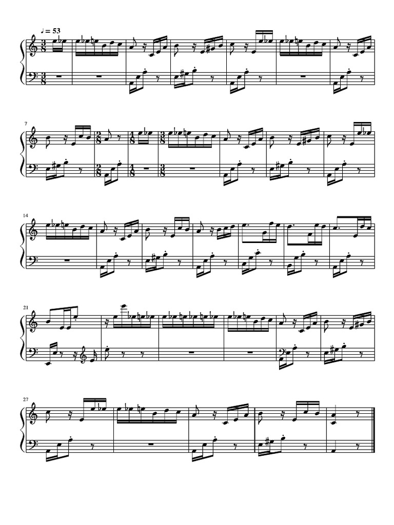 FR Elise - Beethoven - For Beginner Piano | PDF