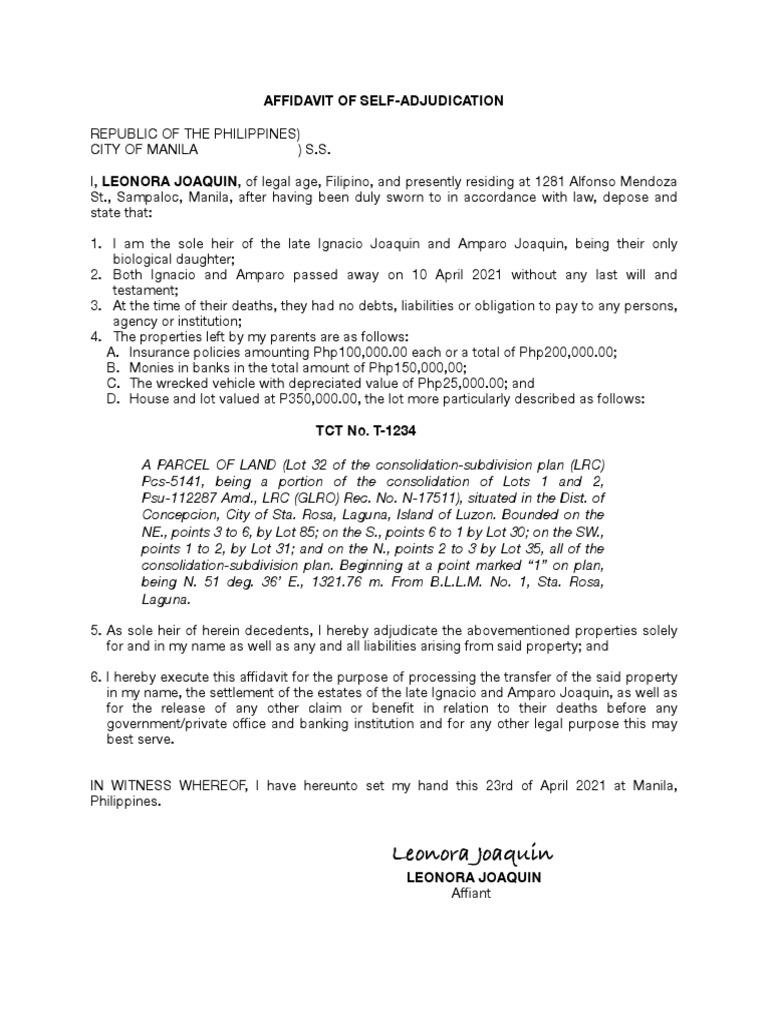 Affidavit of Self Adjudication | PDF | Common Law | Private Law