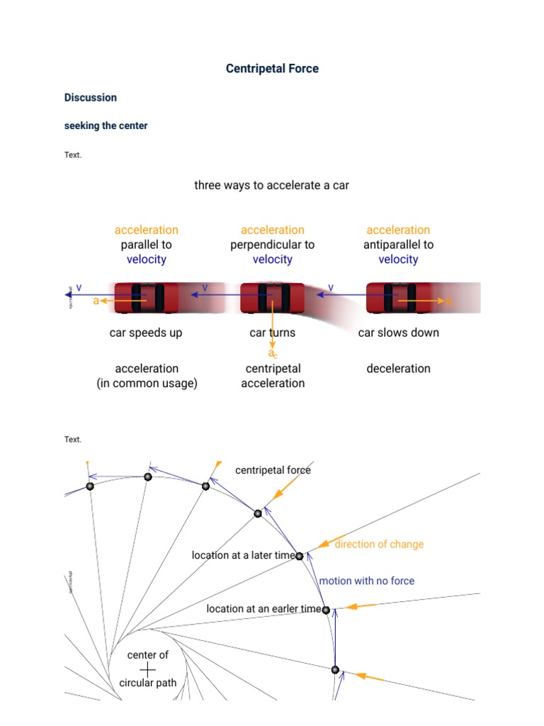 Centripetal Force - The Physics Hypertextbook | PDF | Acceleration | Velocity