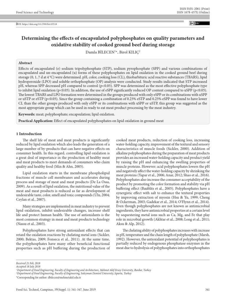 Determining The Effects of Encapsulated Polyphosphates On Quality ...