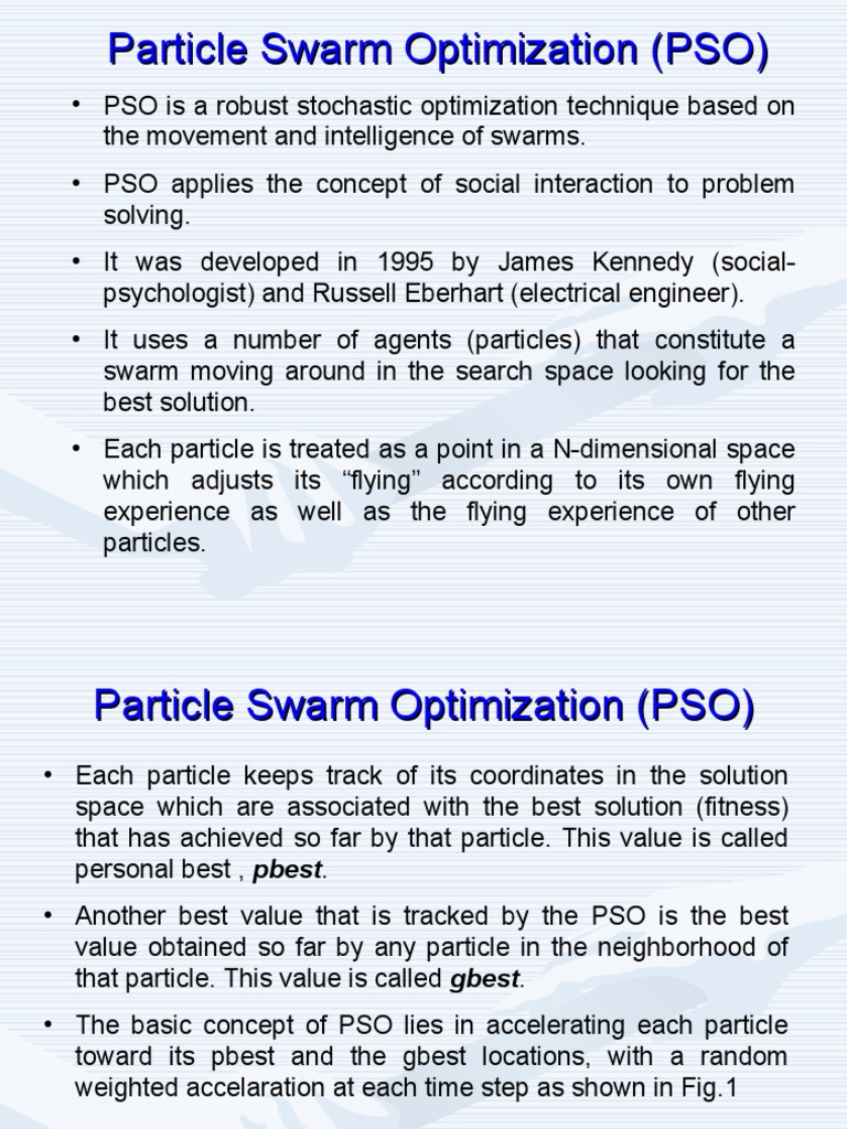 Particle Swarm Optimization (PSO) | Download Free PDF | Mathematical Analysis | Applied Mathematics