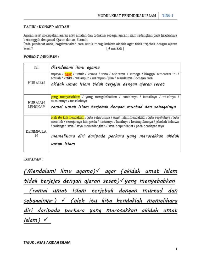 Modul Kbat Ting 1 | PDF