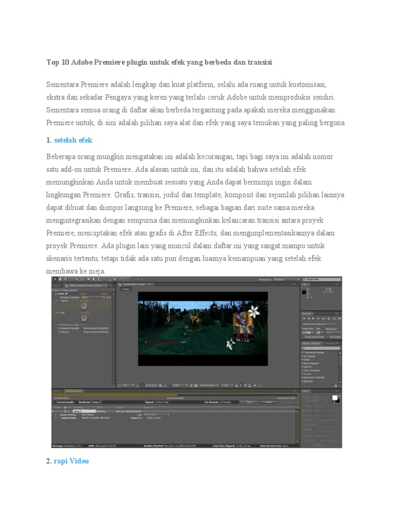Top 10 Adobe Premiere Plugin Untuk Efek Yang Berbeda Dan Transisi | PDF ...
