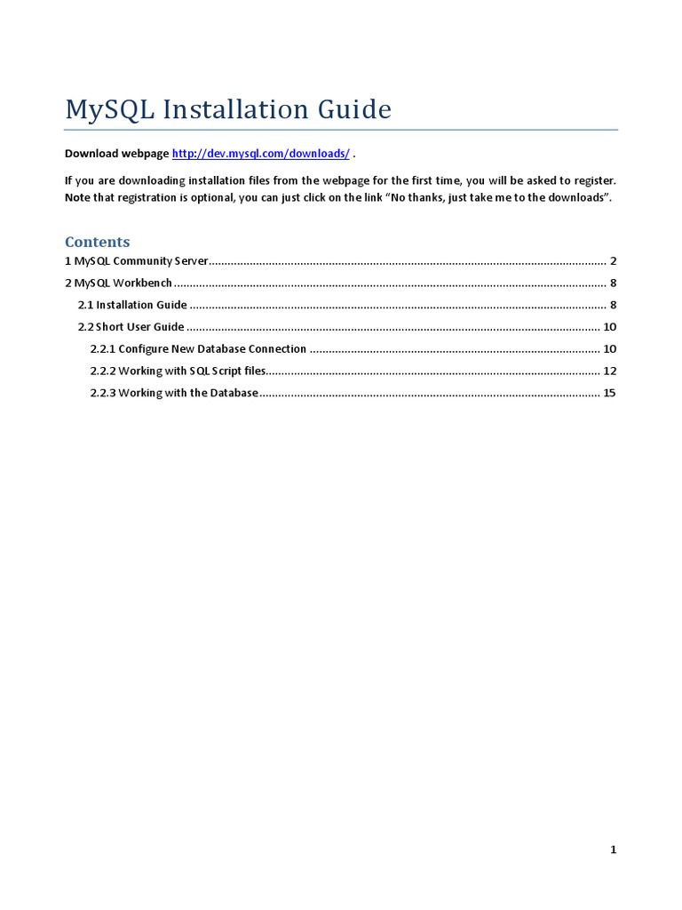Mysql Installation Guide: Download Webpage | PDF | My Sql | Installation (Computer Programs)