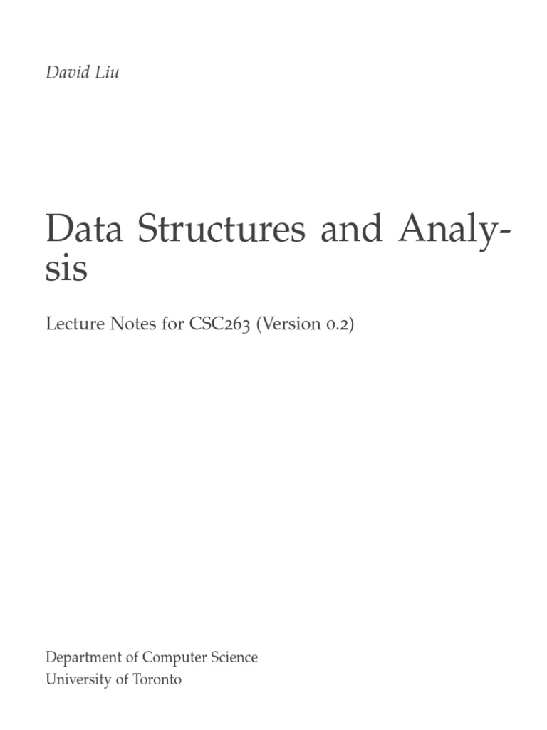 CSC263 Notes | PDF | Array Data Type | Queue (Abstract Data Type)