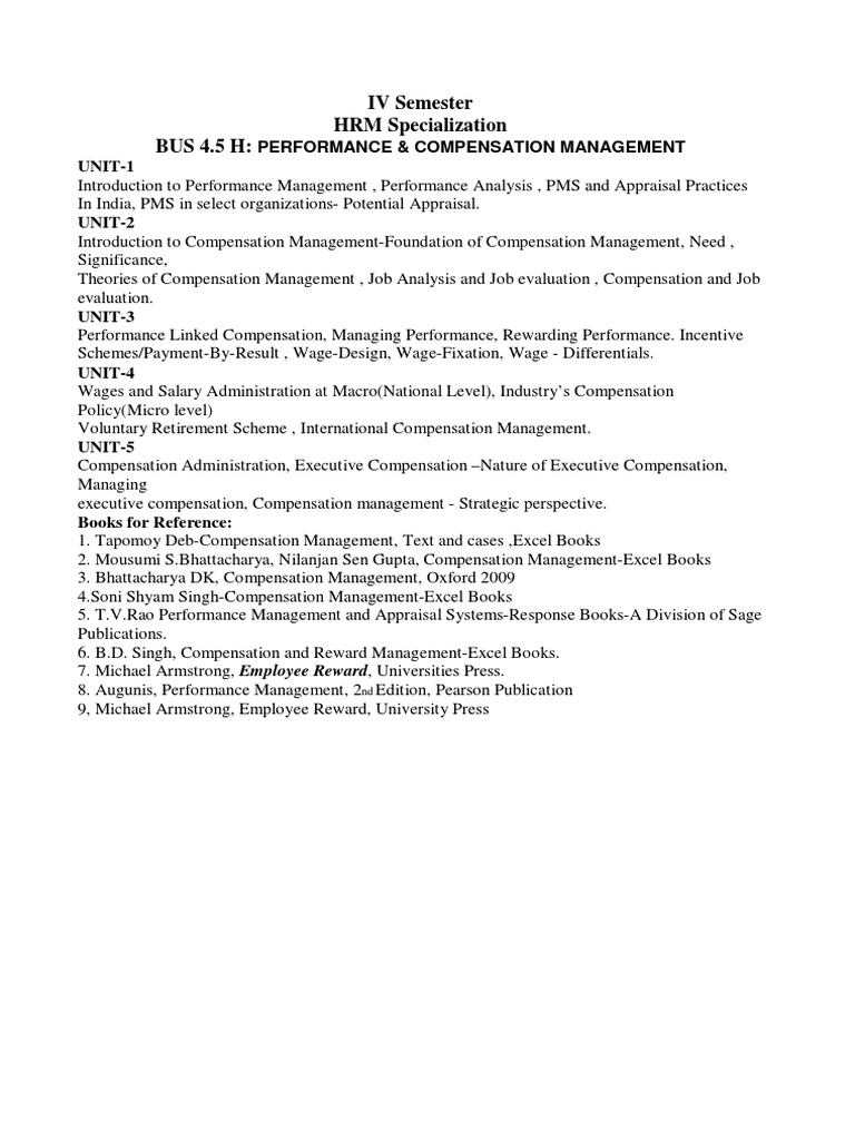 Performance Compensation Management Pdf