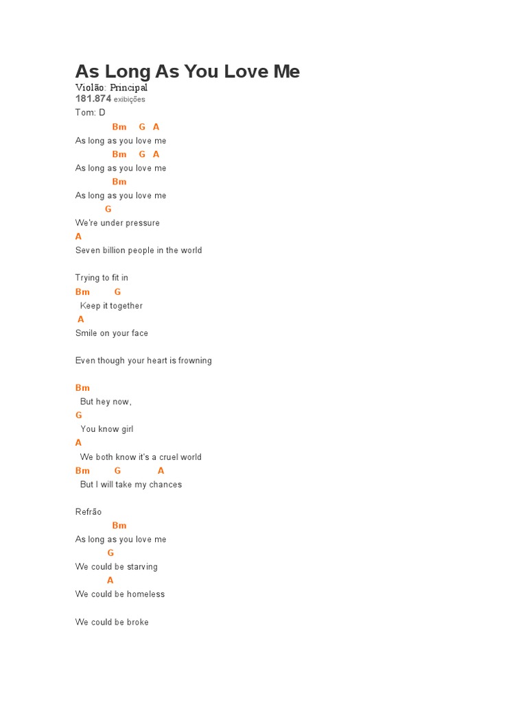 As Long As You Love Me | PDF