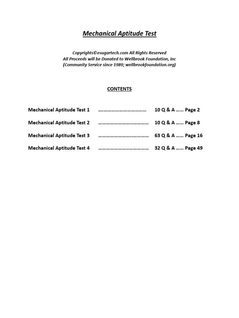 Mechanical Aptitude Test | PDF | Gear | Torque