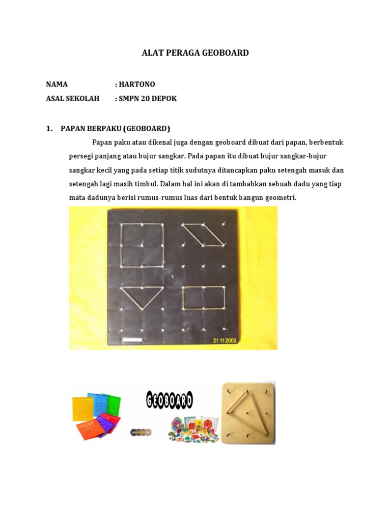 Alat Peraga Geoboard | PDF