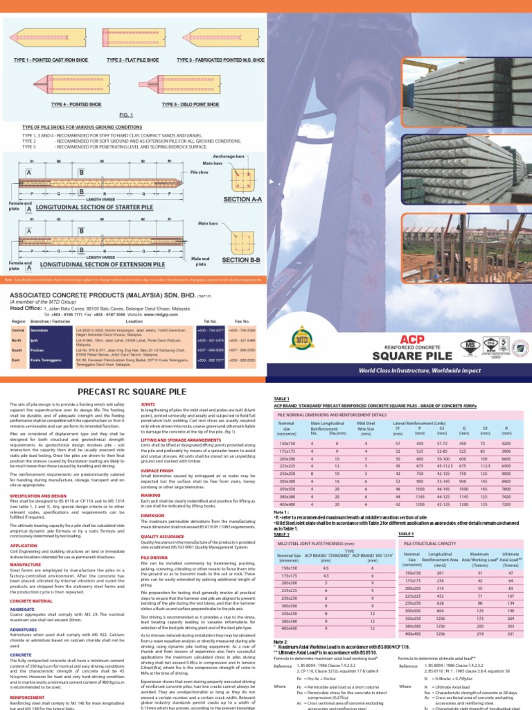 Square Pile | PDF | Deep Foundation | Concrete