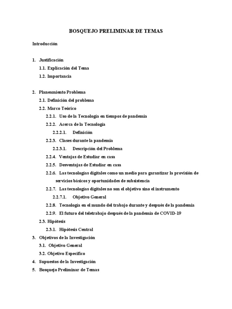 Ejemplo de Bosquejo 2021 | PDF | Science | Ciencia (general)