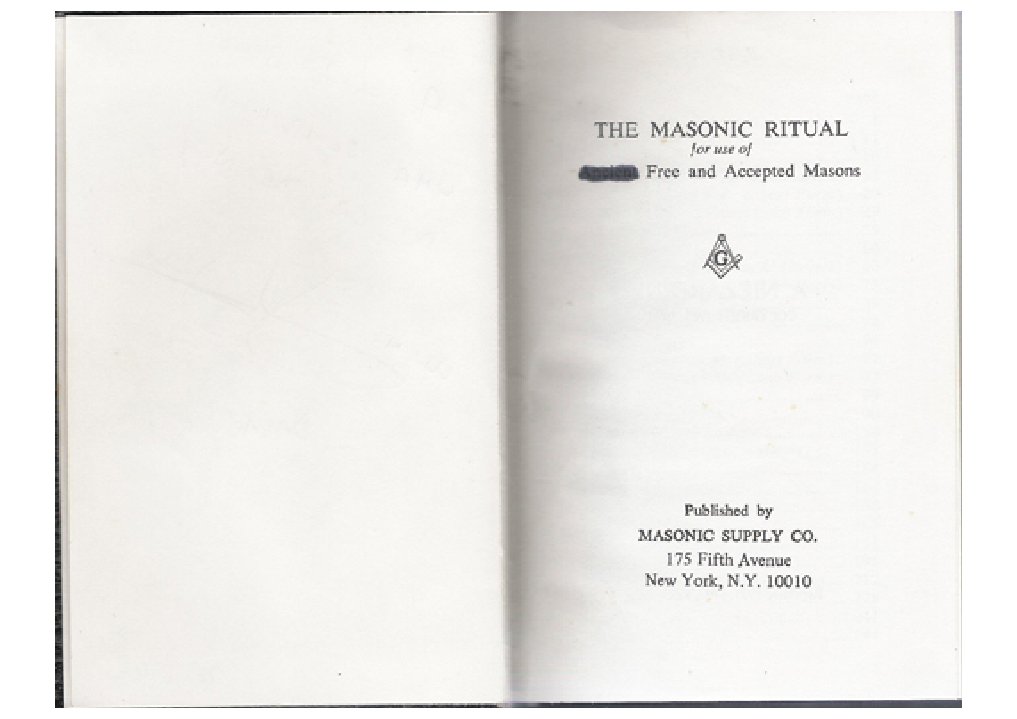 The Masonic Ritual