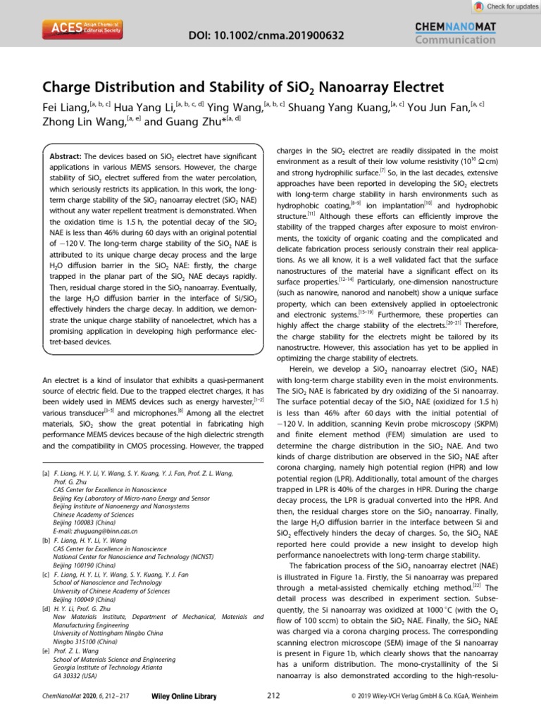 SiO2 Nanoarray Electret | PDF | Microscope | Atomic Force Microscopy