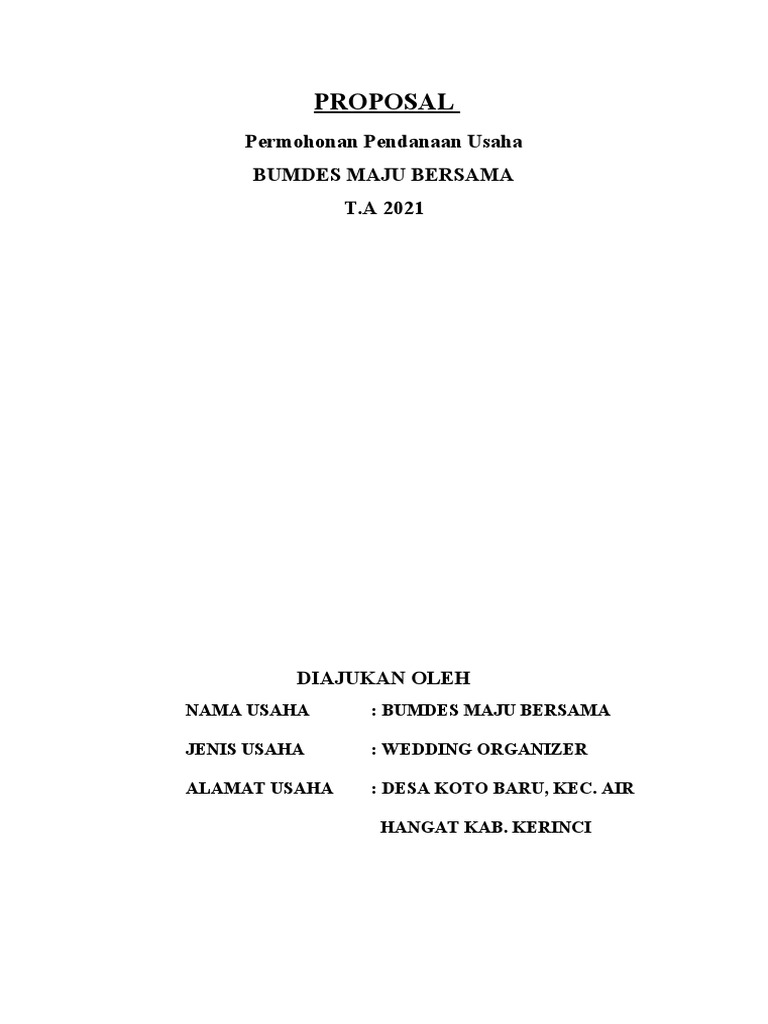 Proposal Bumdes | PDF