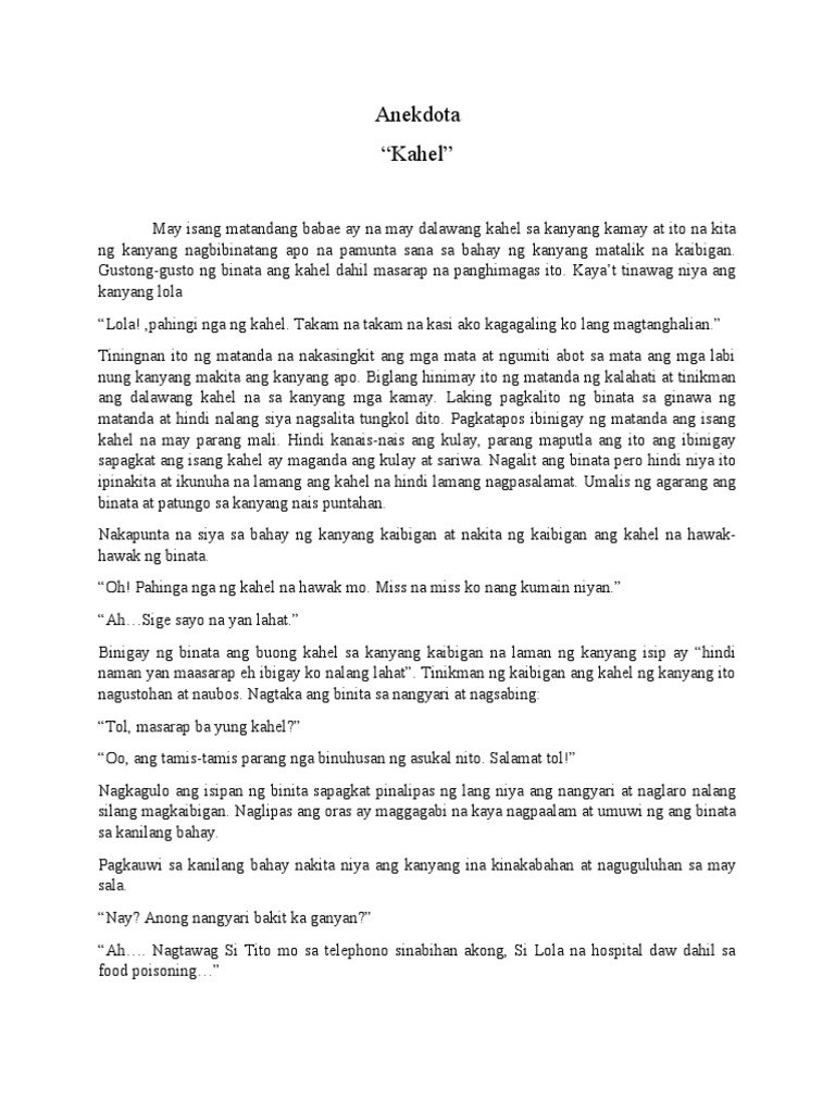 Anekdota Kahel | PDF