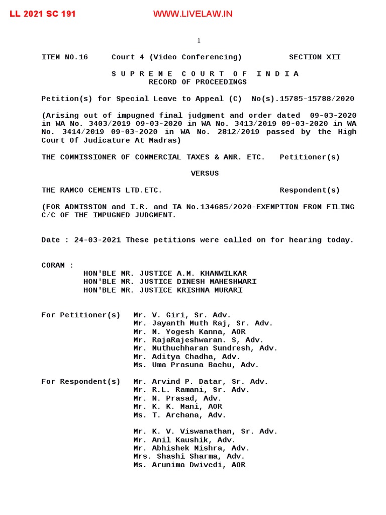 SC Ramco Judgment | PDF | High Court Of Australia | Lawsuit