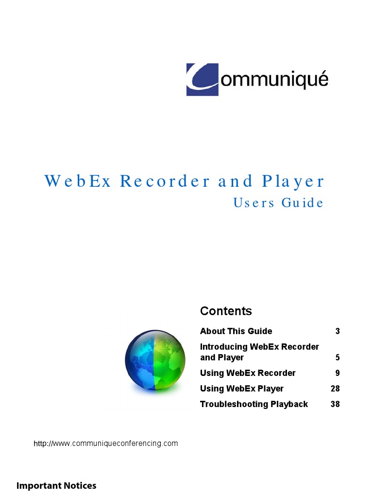Webex Player | PDF | Computer Monitor | Keyboard Shortcut
