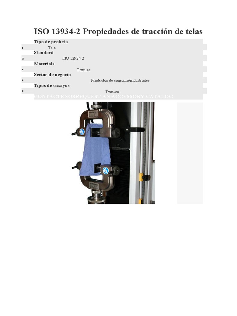 Tracción de Telas-ISO 13934 | PDF | Textiles | Ingeniería mecánica