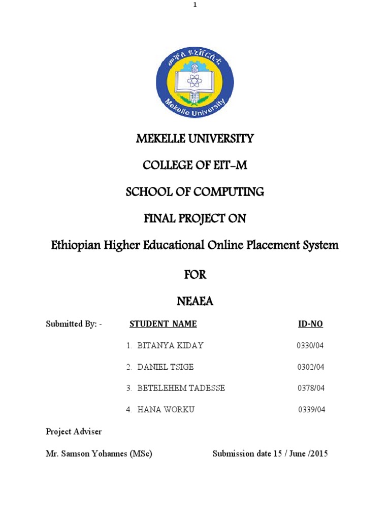 Mekelle University Online Placement System | PDF | Use Case | System
