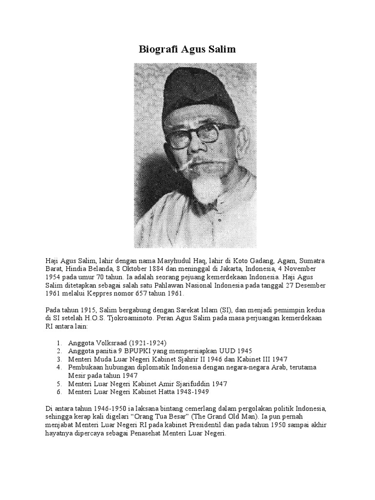 Biografi Agus Salim | PDF