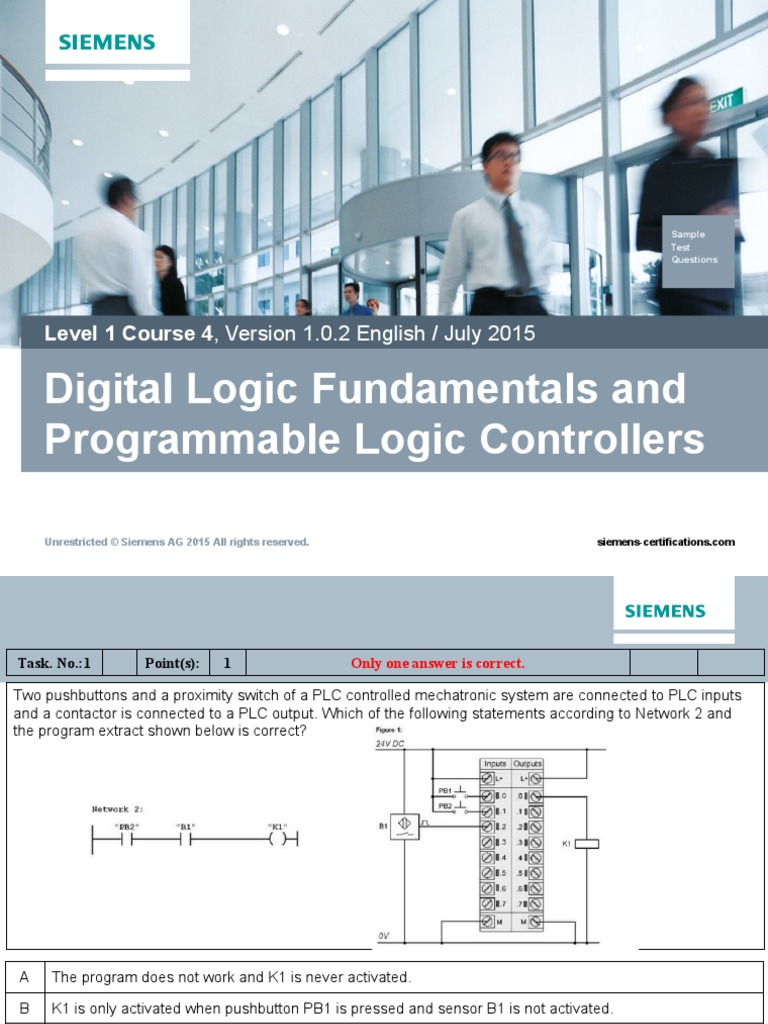 Digital Logic Fundamentals and Programmable Logic Controllers | PDF ...
