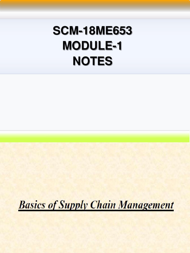 Scm-18me753 Modul1 & 2 Notes | PDF