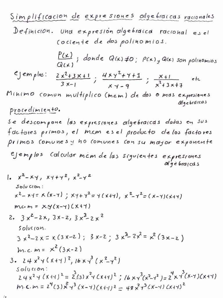 Simplificacion de Expresiones Algebraicas | PDF | Aritmética ...
