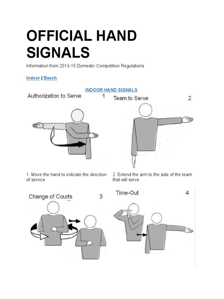 Official Hand Signals | PDF | Finger | Hand
