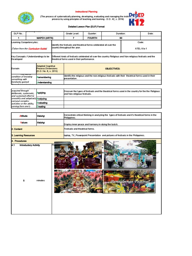 Instructional Planning | PDF | Festival | Lesson Plan