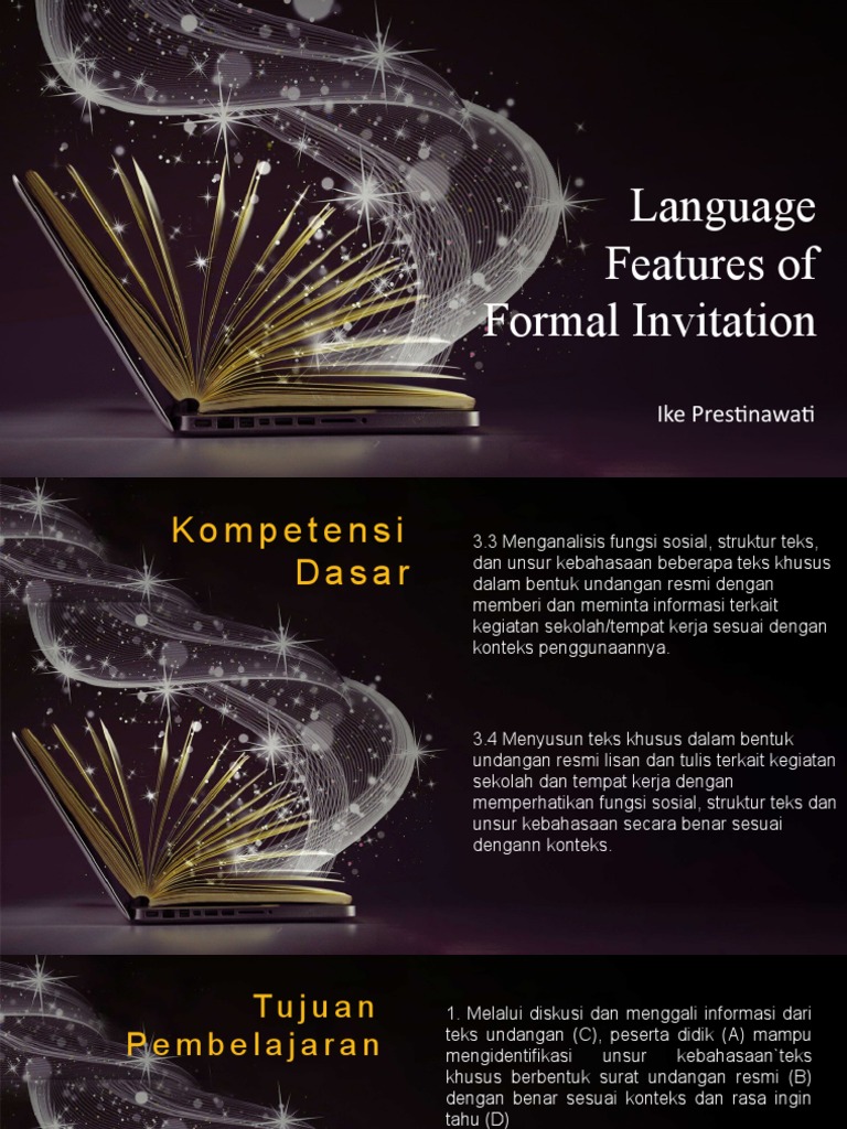 Language Features of Formal Invitation | PDF | Linguistics | Language ...