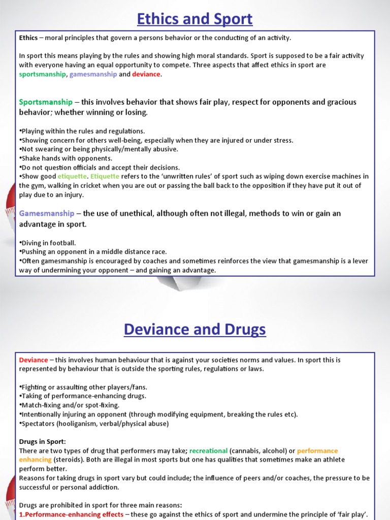 Ethics and Sport: Gamesmanship | PDF | Doping In Sport | Sports