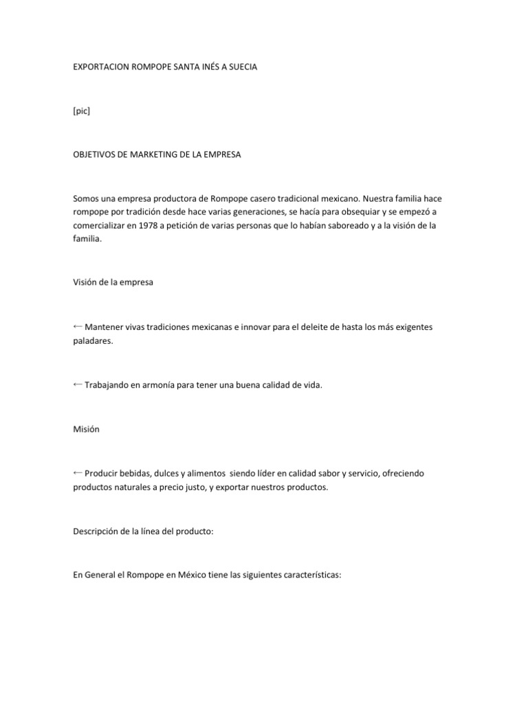 Exportacion Rompope Santa Inés A Suecia | PDF | Suecia | Vino