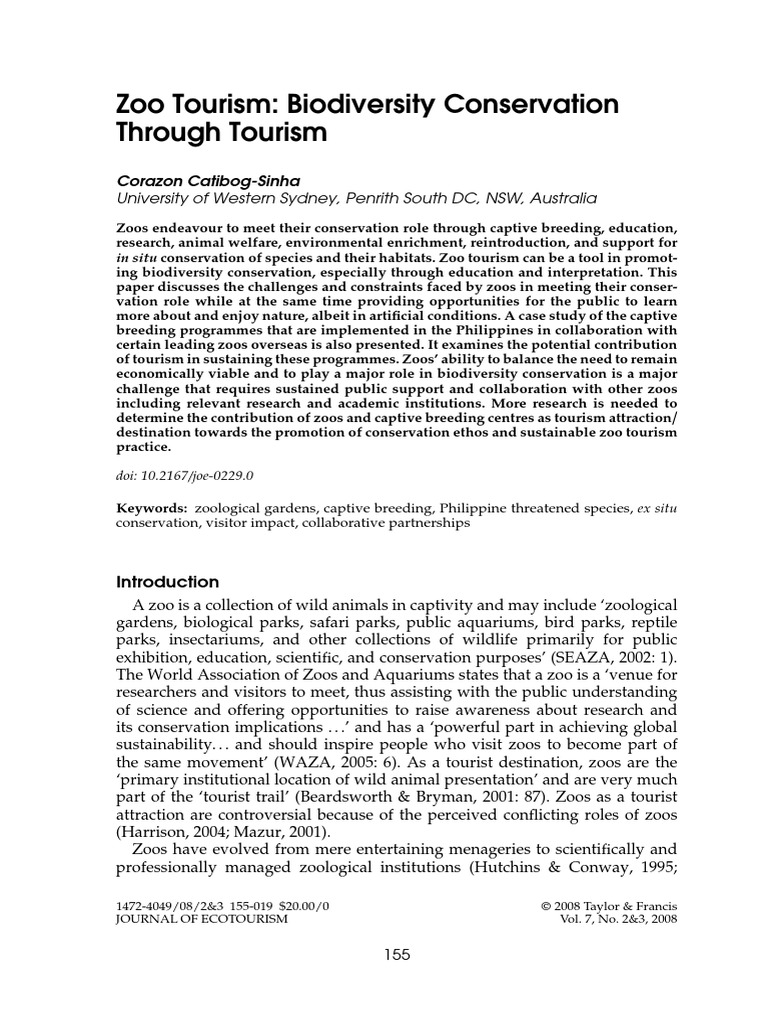 Zoo Tourism: Biodiversity Conservation Through Tourism | PDF | Zoo ...