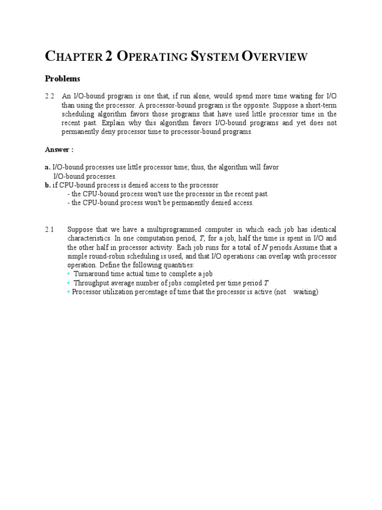Chapter 2 Operating System Overview4 | PDF