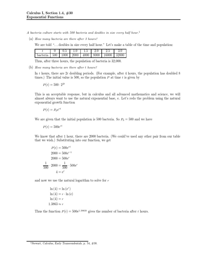 Half-Exponential Bacteria Growth Model | PDF | Special Functions ...