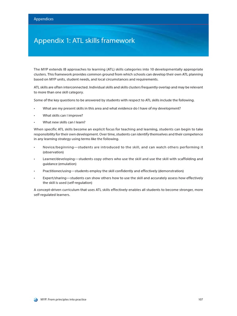 ATL Skills Framework for MYP | PDF | Mass Media | Idea