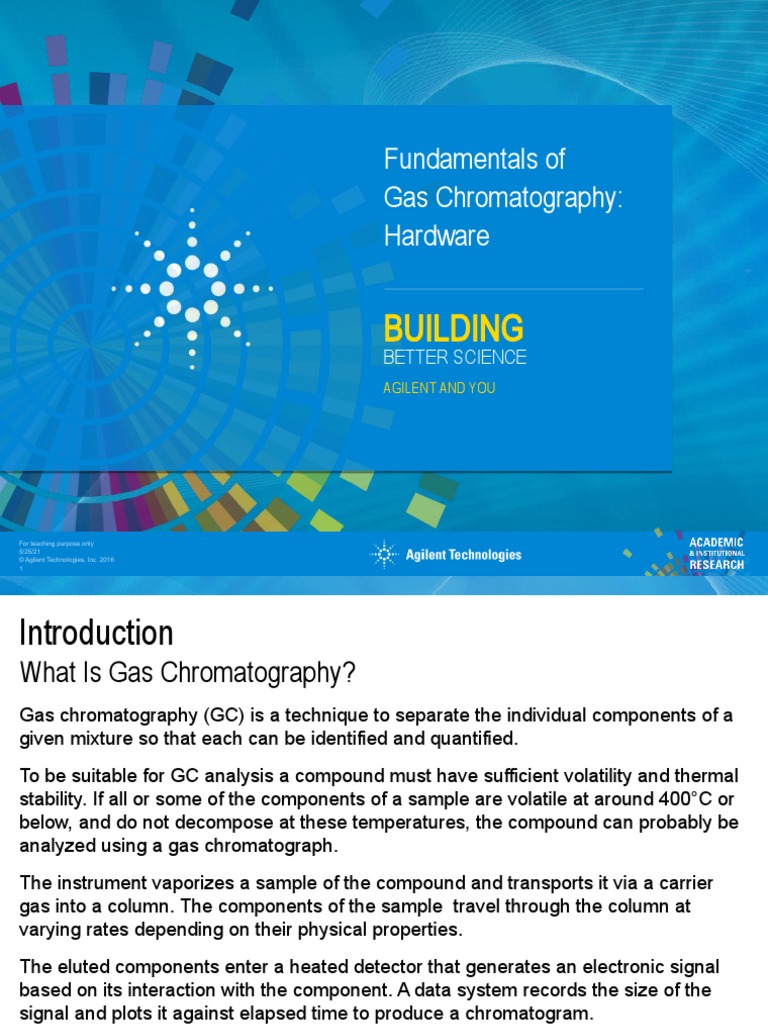 Building: Fundamentals of Gas Chromatography: Hardware | PDF | Gas ...