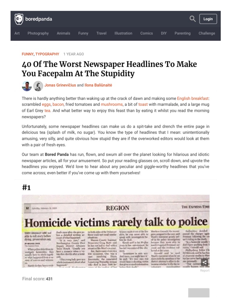 40 of The Worst Newspaper Headlines To Make You Facepalm at The ...