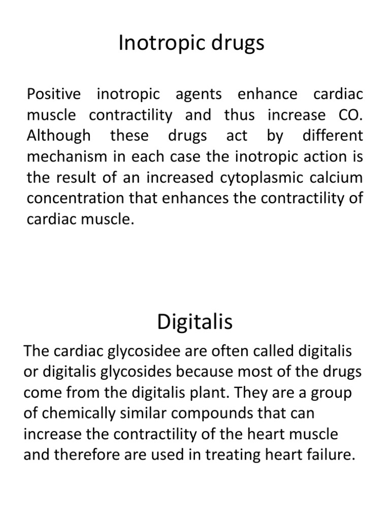 Inotropic drugs increase cardiac contractility through calcium ...