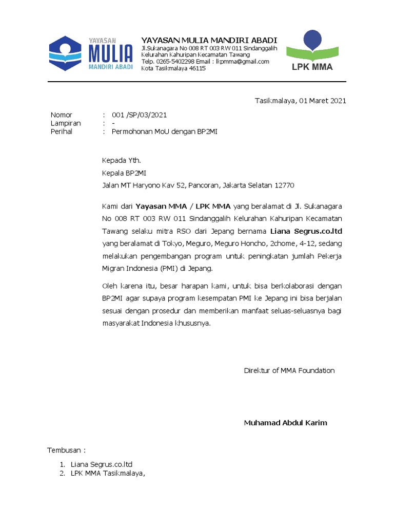 Surat Ke Bp2mi | PDF