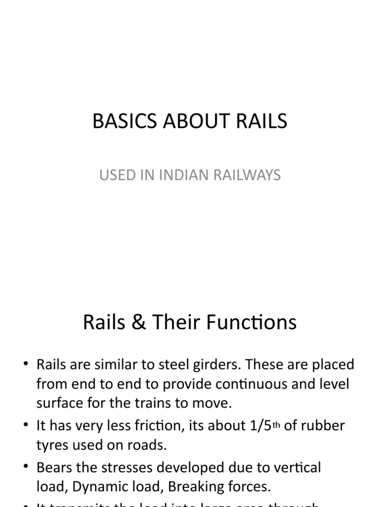 Basics About Rails: Used in Indian Railways | PDF | Track (Rail ...
